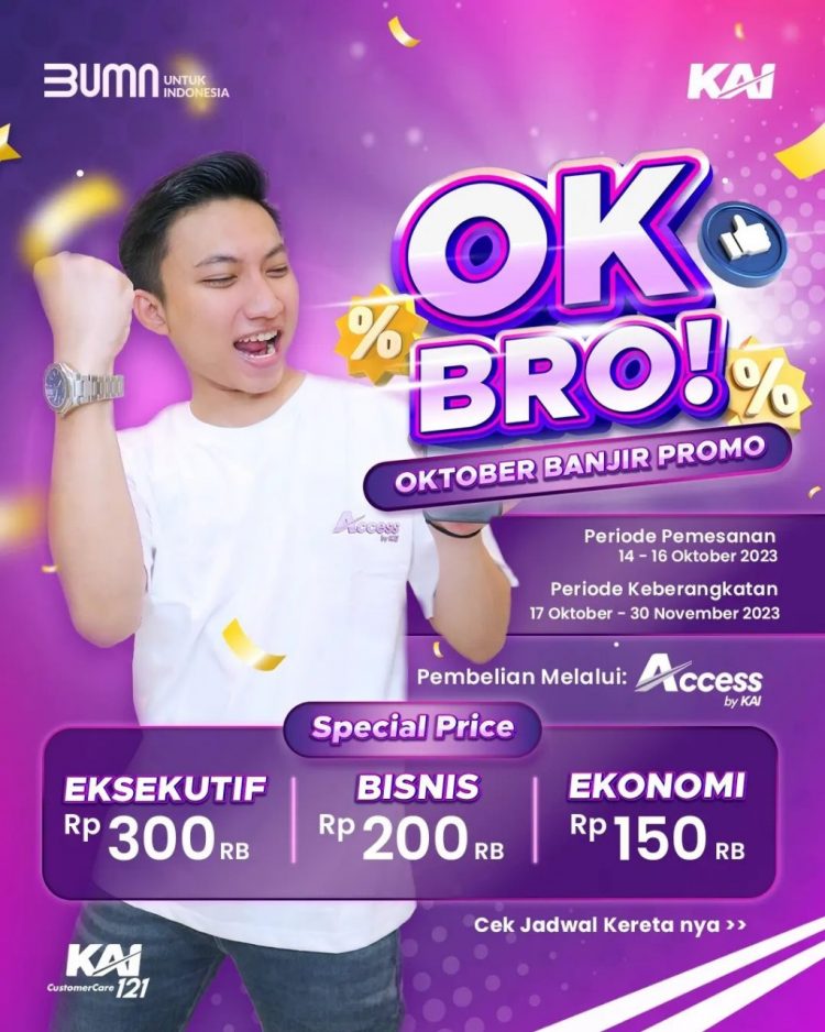 KAI Hadirkan Promo OK Bro! Oktober Banjir Promo – Kabar SDGs